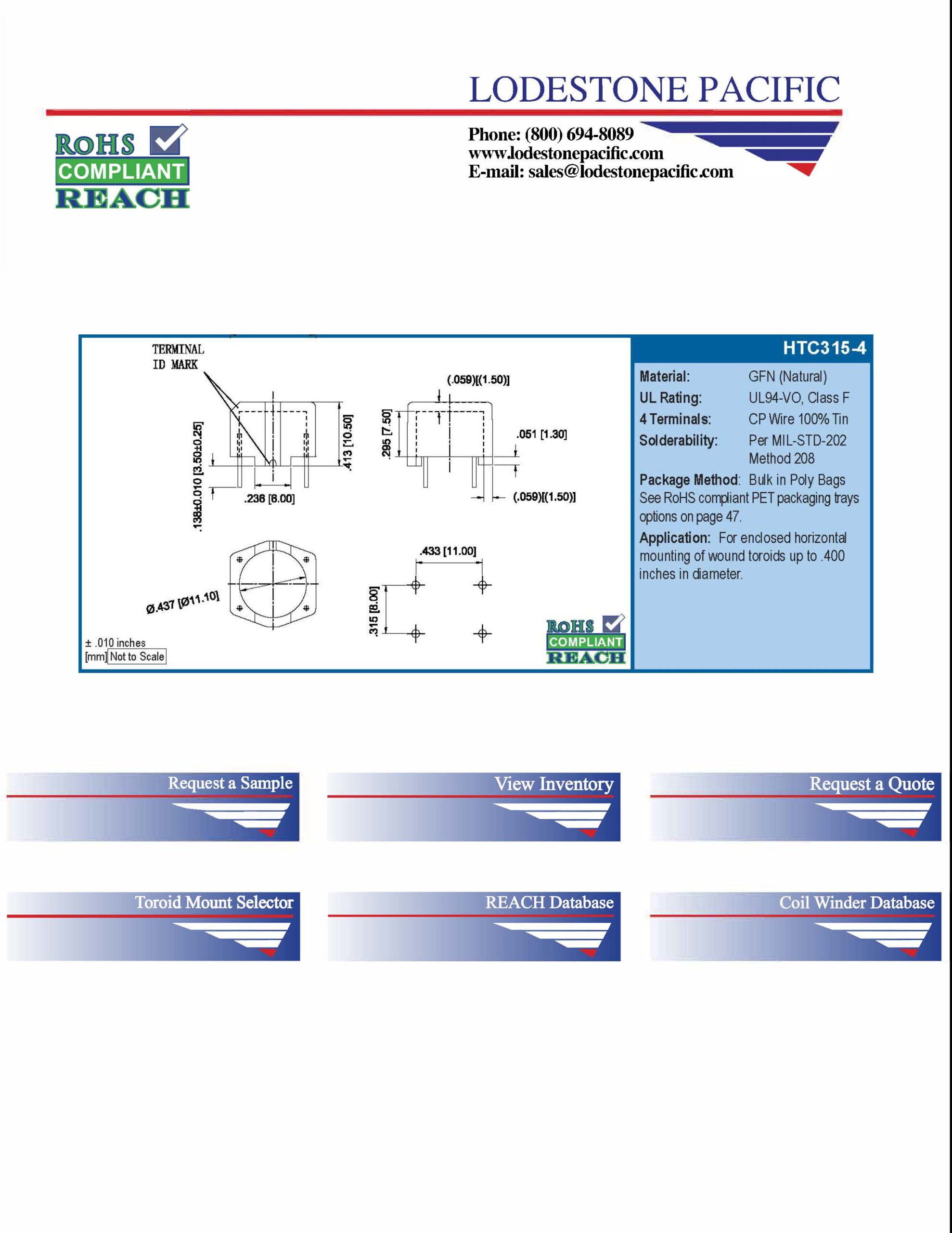 Toroid Mount Product Listing – Lodestone Pacific